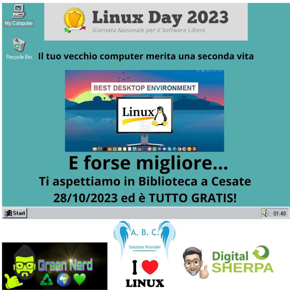 Linux day 2023 a Biblioteca Comunale di Cesate da 28/10/2023 al 28/10/2023